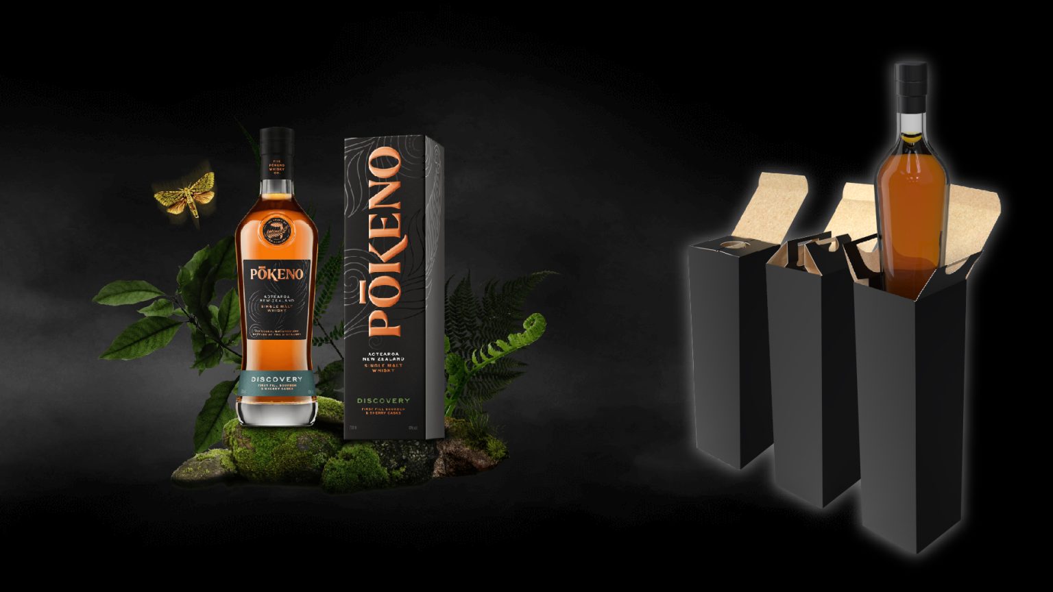 Creating a sophisticated carton for Pokeno's premium whisky | Opal.